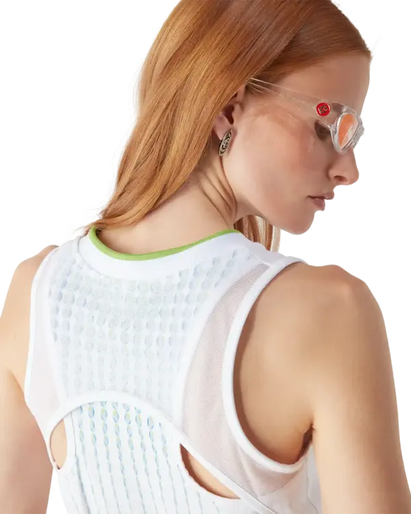 Casablanca Tennis Printed Racer Dress - White