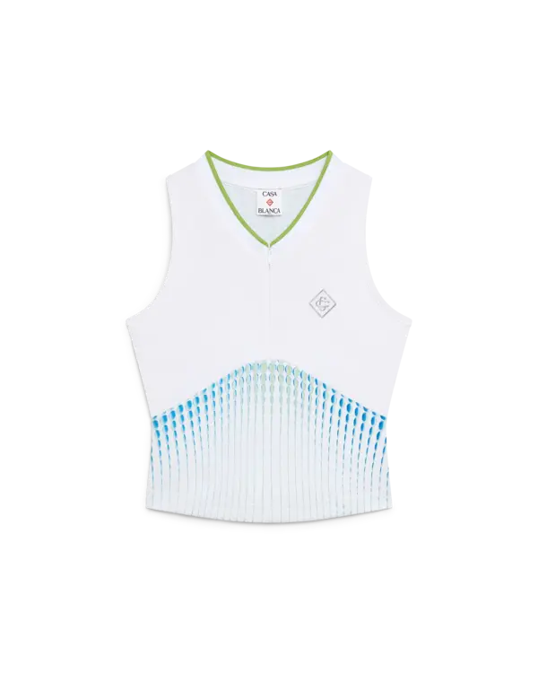 Casablanca Tennis Printed Racer Top - Multicolor