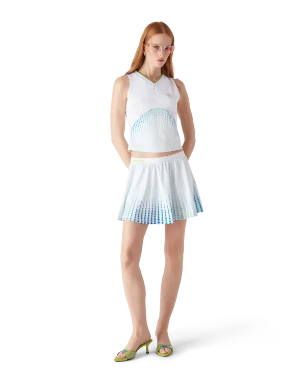 Casablanca Tennis Printed Racer Top - Multicolor