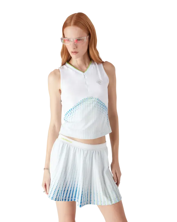 Casablanca Tennis Printed Racer Top - Multicolor