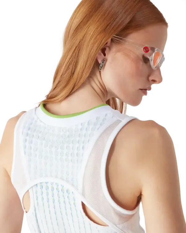 Casablanca Tennis Printed Racer Top - Multicolor