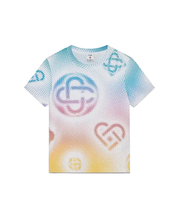 Casablanca Halftone Logo Fitted Short Sleeve T-shirt - Multicolor