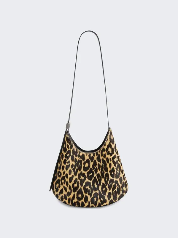 JIL SANDER Small Eldorado Leopard Calf Hair Shoulder Bag