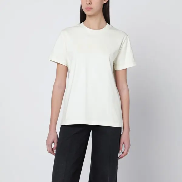 A.p.c. Crew Neck T-shirt With Logo - Beige