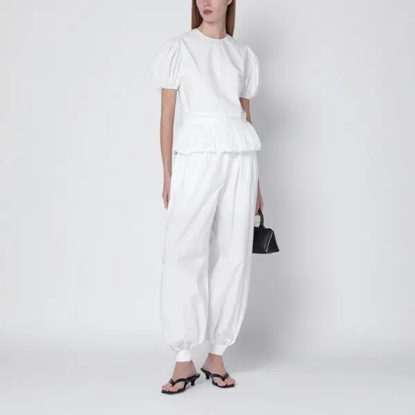 ROTATE BY BIRGER CHRISTENSEN Alix Top With Puff Sleeves - White