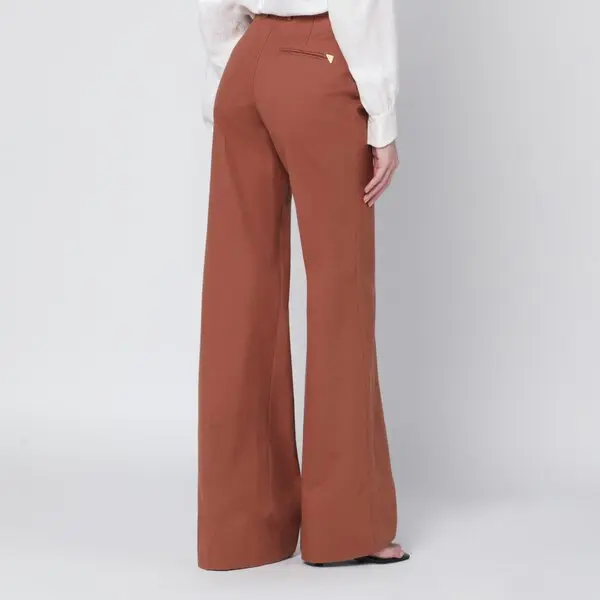 Chloé Flared Cotton Trousers - Beige