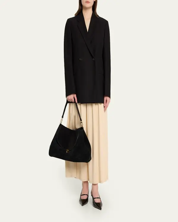 TOTEME T-lock Suede Shoulder Bag