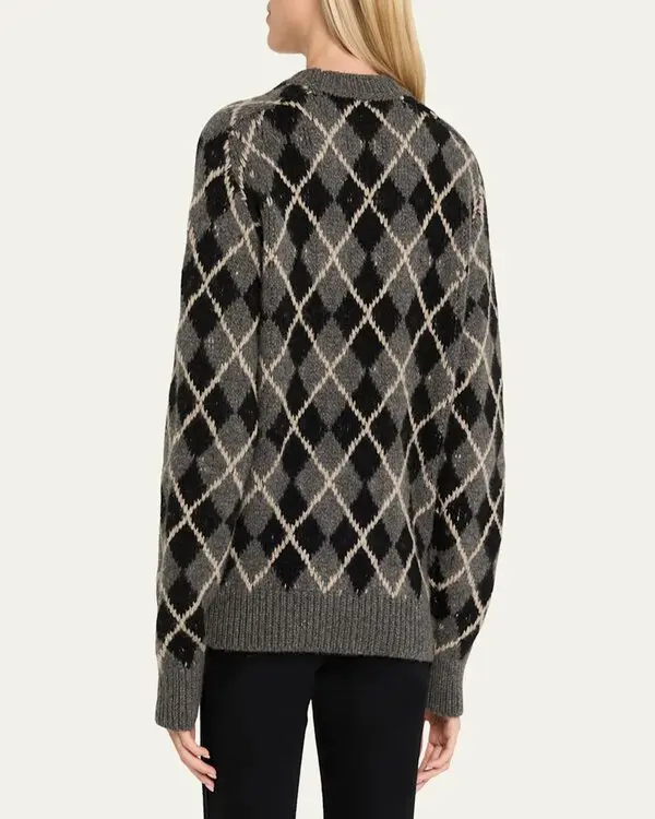 Khaite Pratt Argyle Cashmere Sweater