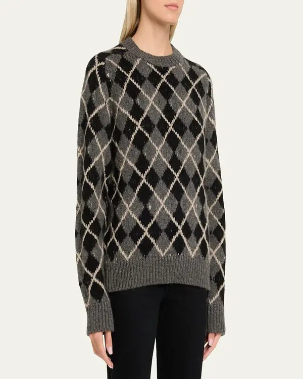 Khaite Pratt Argyle Cashmere Sweater