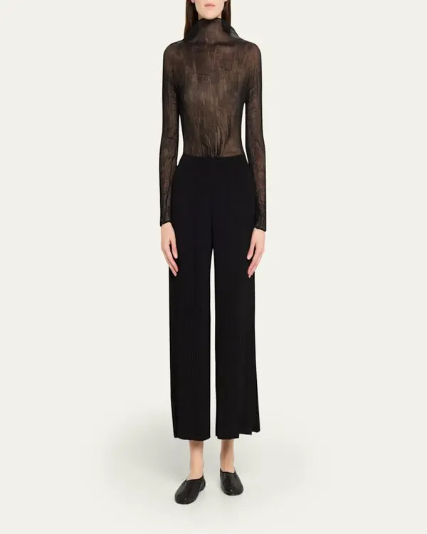 Issey Miyake Pleated Hatching Trousers