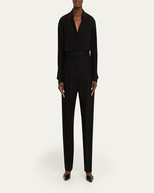 LANVIN Virgin Wool Cigarette Trousers