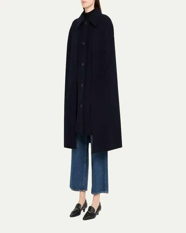 TOTEME Single-breasted Wool Boucle Cape Coat