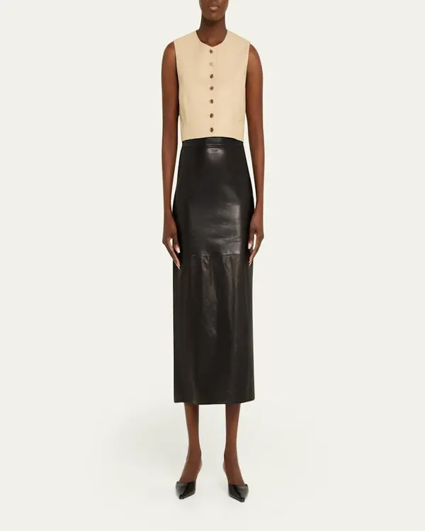 HEIRLOME Lexi Leather Pencil Midi Skirt