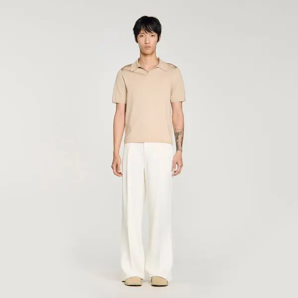 Sandro Short-sleeved V-neck Polo Shirt