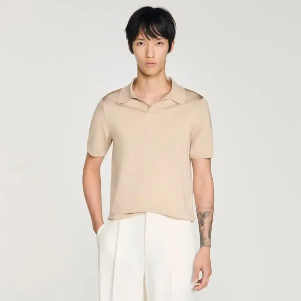 Sandro Short-sleeved V-neck Polo Shirt