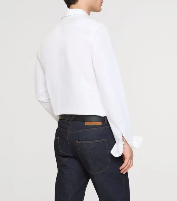 Burberry Cotton Poplin Ekd-embroidered Shirt