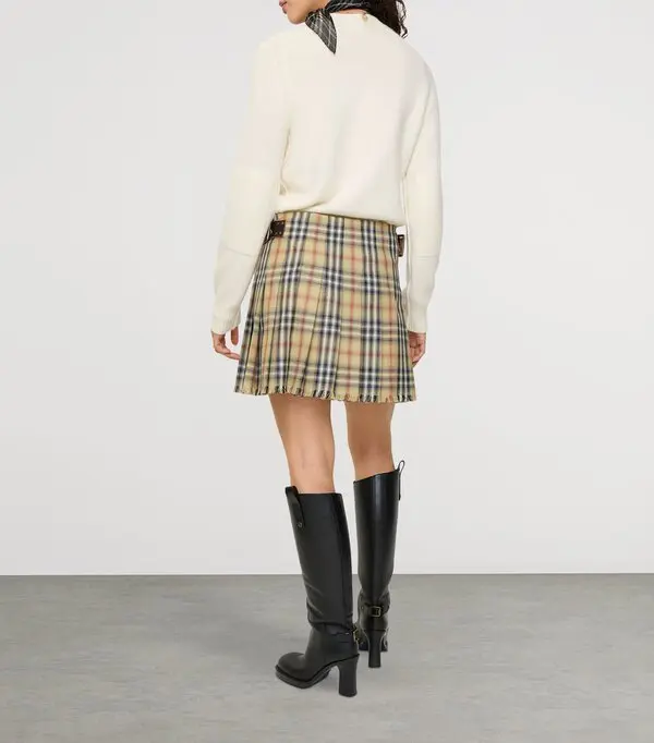 Burberry Wool Check Mini Kilt - Beige