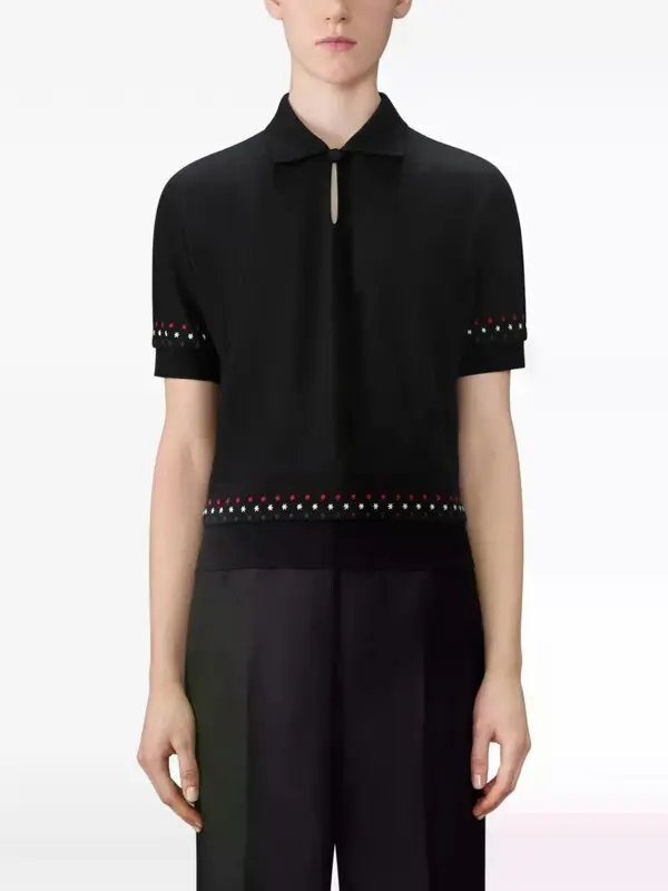 Thom Browne Snowflake-embroidery Polo Top