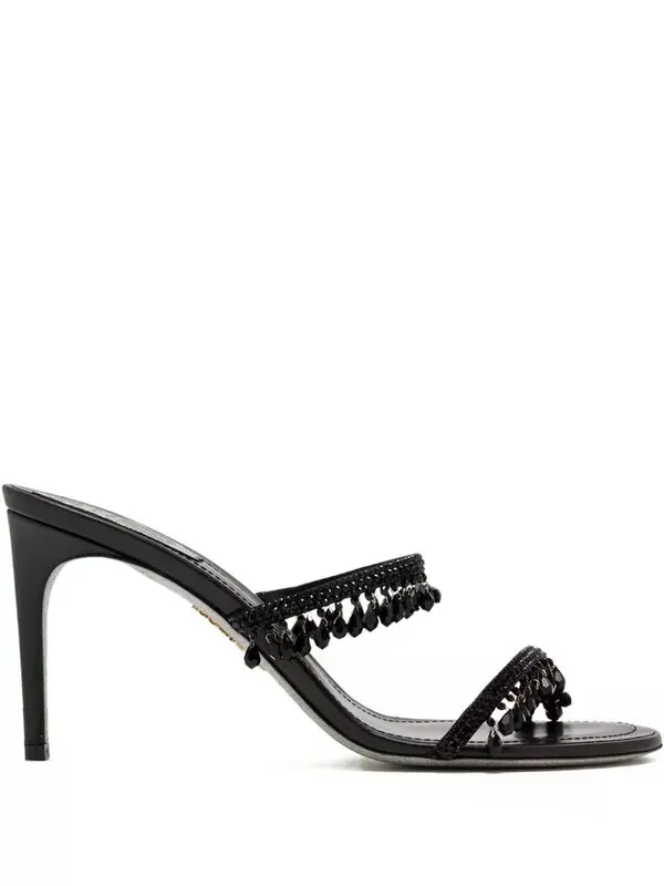Rene Caovilla Chandelier Crystal-embellished Sandals - Black
