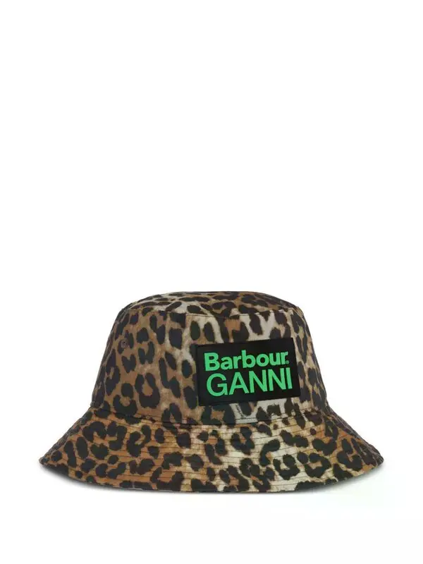 GANNI X Barbour Leopard-print Hat - Brown