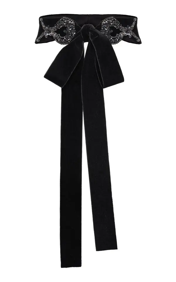 Johanna Ortiz Celestial Feminine Embellished Cotton Belt - Black