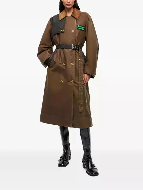 GANNI X Barbour Buttoned Belted Coat