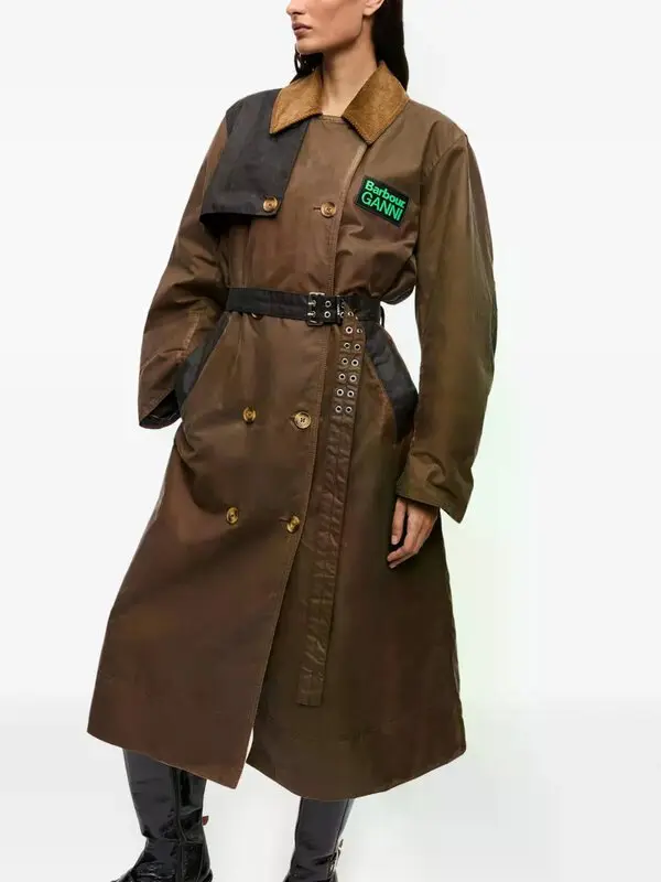 GANNI X Barbour Buttoned Belted Coat
