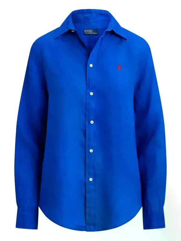 Polo Ralph Lauren Logo-embroidered Linen Shirt - Blue