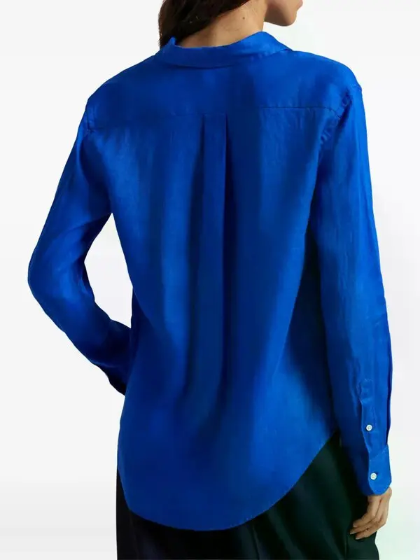 Polo Ralph Lauren Logo-embroidered Linen Shirt - Blue