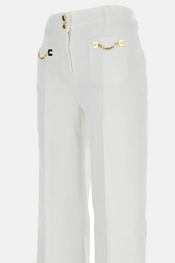 Elisabetta Franchi Cotton-blend Denim Trousers
