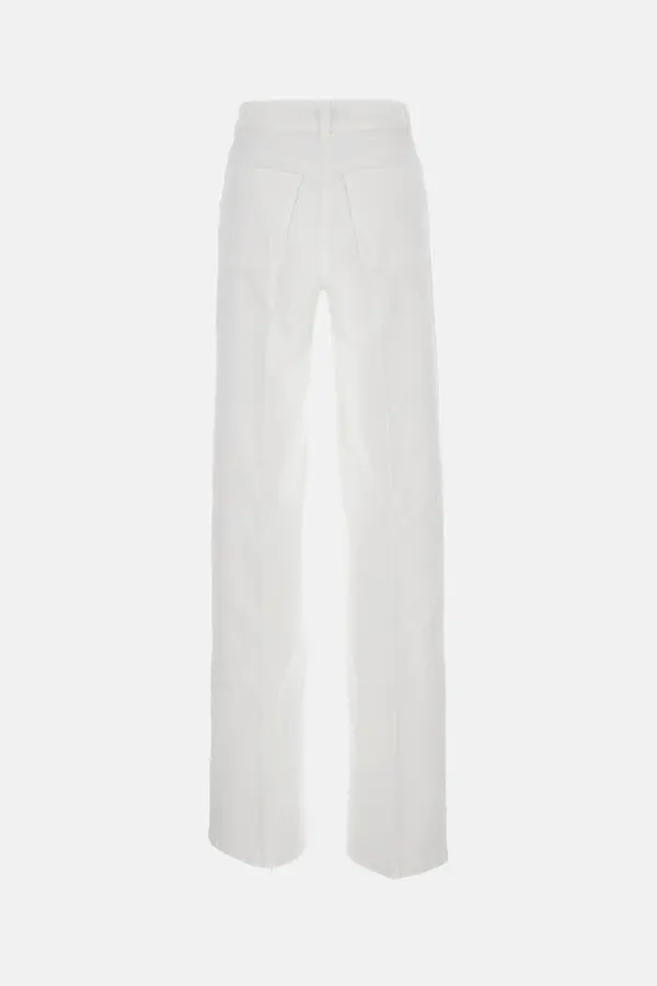 Elisabetta Franchi Cotton-blend Denim Trousers - White