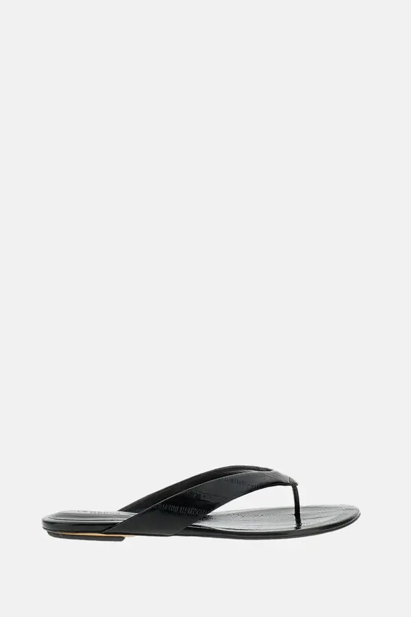 Le Monde Beryl Flat Thong Sandal - Black