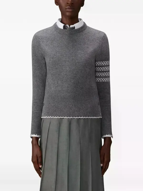 Thom Browne Button-detailed Sweater - Grey