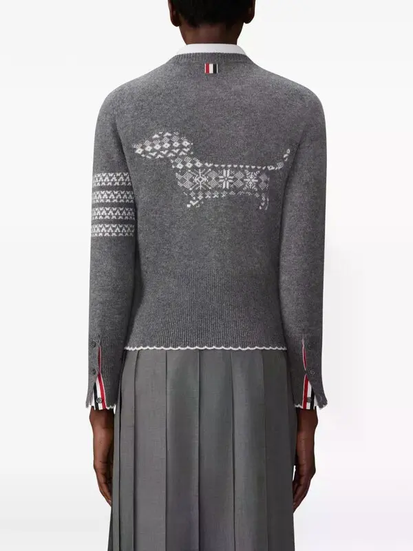 Thom Browne Button-detailed Sweater - Grey