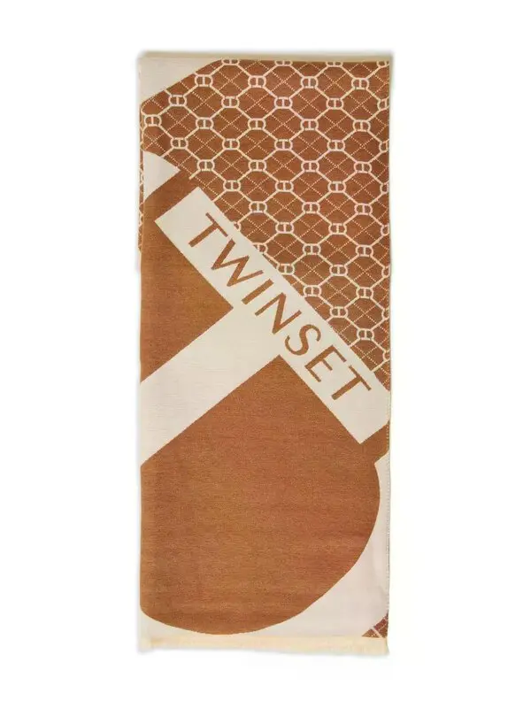 TWINSET Logo-pattern Scarf - Brown