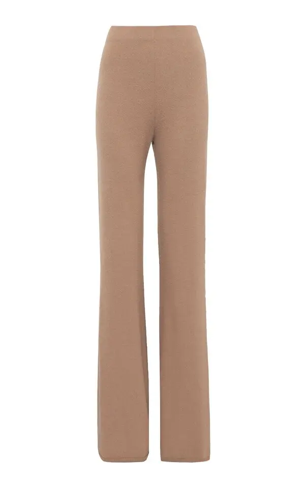 Gabriela Hearst Kaulike Knit Pants In Brushed Cashmere - Camel