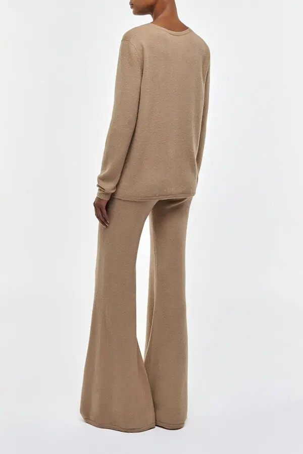 Gabriela Hearst Kaulike Knit Pants In Brushed Cashmere - Camel