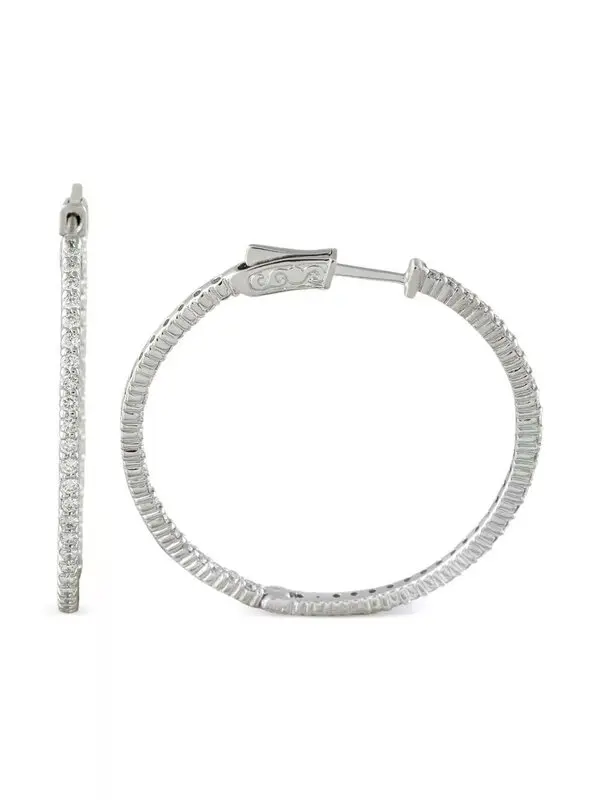 LB EXCLUSIVE Diamond Hoop Earrings - Silver