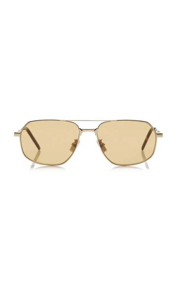 Givenchy Aviator-frame Metal Sunglasses - Brown