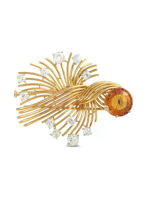 CHAUMET Diamond And Citrine Brooch - Gold