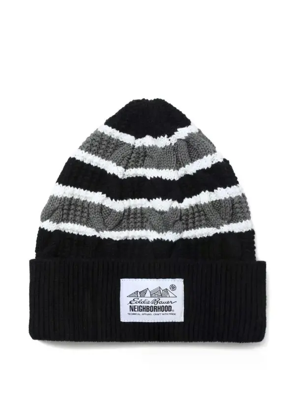 NEIGHBORHOOD Striped Beanie - Black