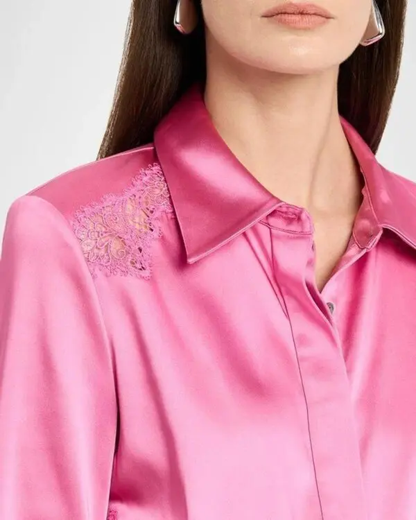 Ramy Brook Serena Satin Button-front Shirt