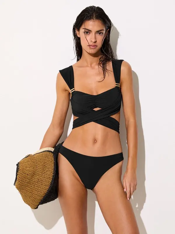 REISS Carina Bikini Bottoms - Black