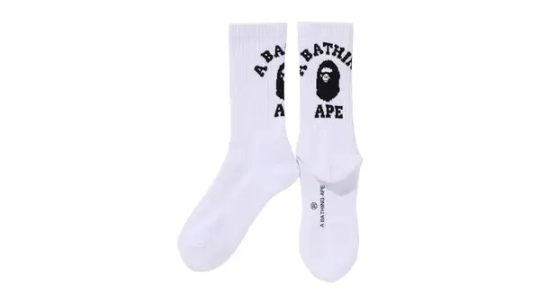 A BATHING APE College Socks - White