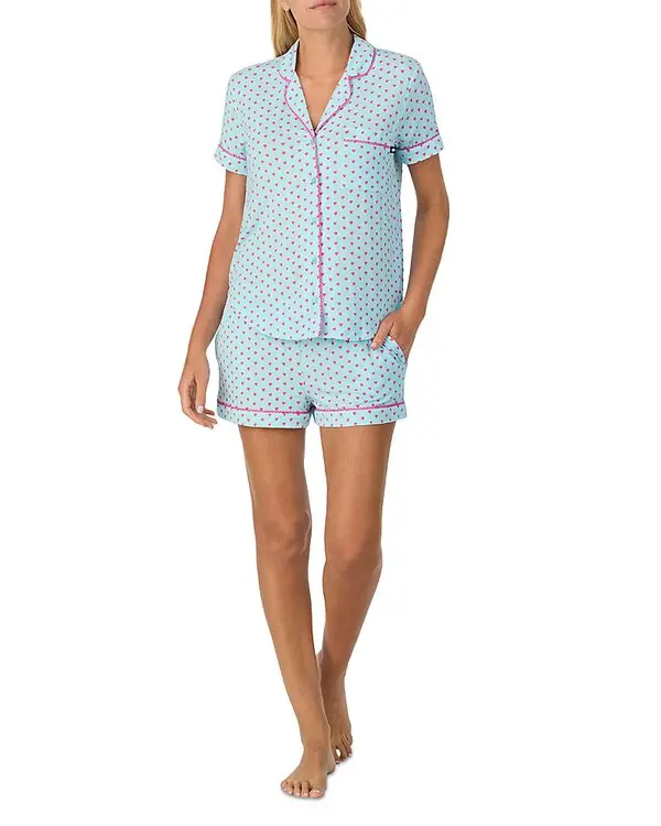 Kate Spade New York Boxer Shorts Pajama Set - Blue/pink