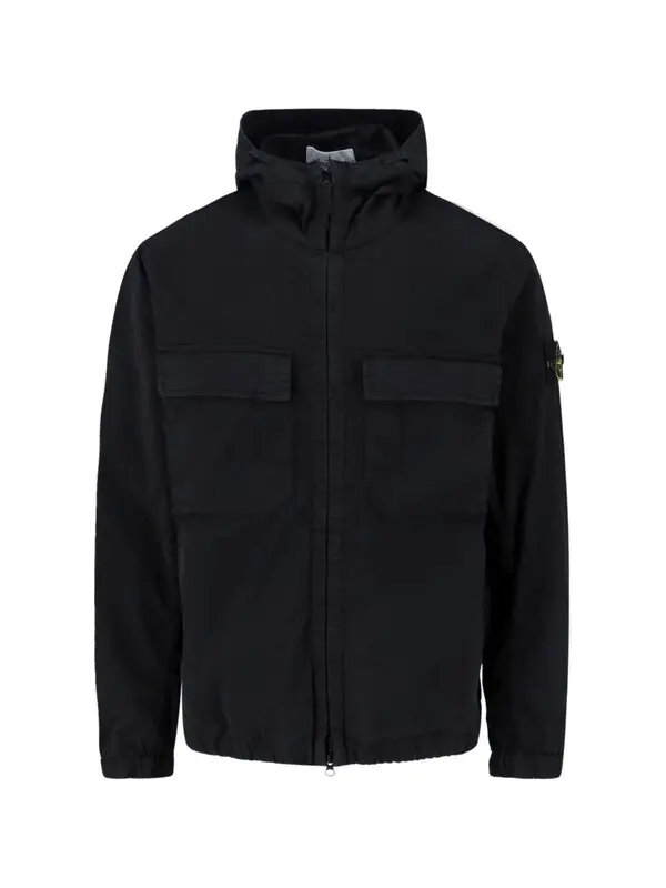 Stone Island Hooded Jacket - Black