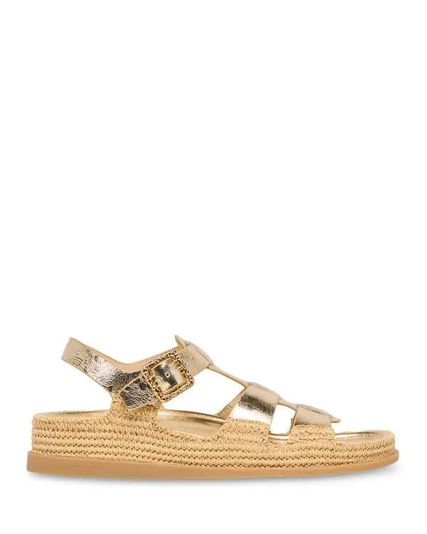 Dolce Vita Shenna Espadrille Sandals - Gold Distressed