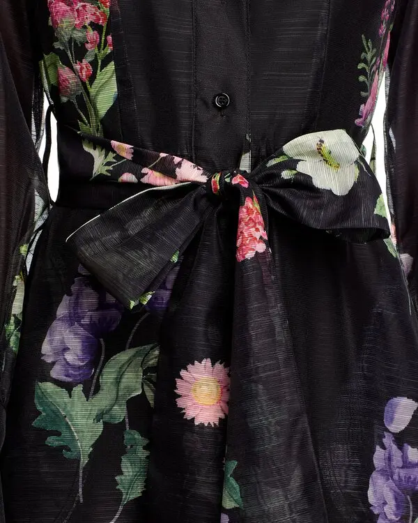 black dress with purple flowers Black Floral High Low Dress