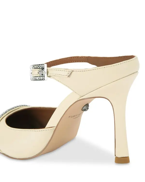 Kurt Geiger Strass Pointed Toe Mules - Natural