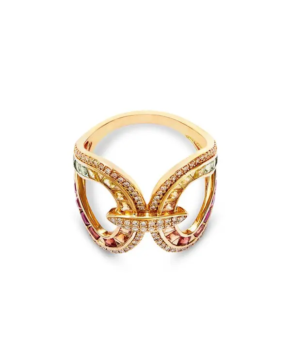 Bloomingdale'S Rainbow Sapphire & Diamond Open Ring